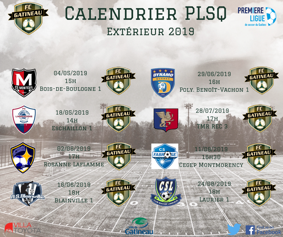 Horaire et Billetterie – FC Gatineau